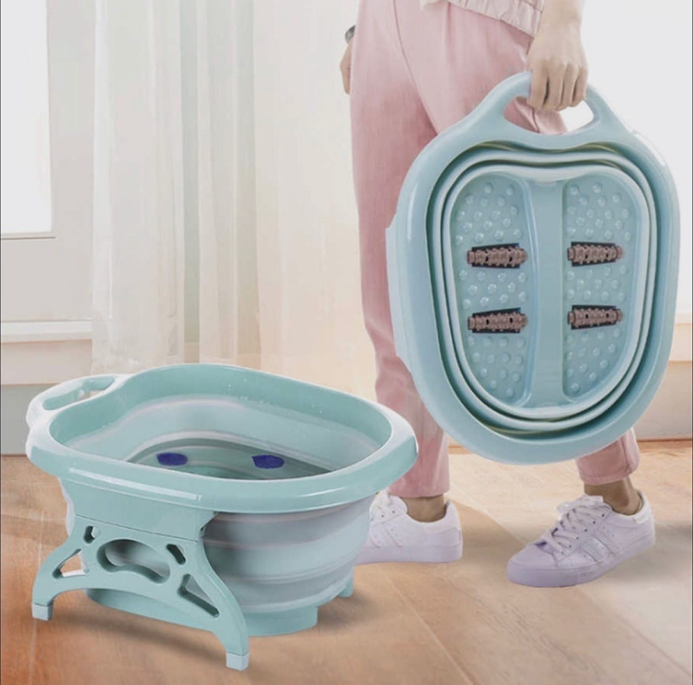 Складная силиконовая ванна для ног/массажная ванночка/таз для ног ...