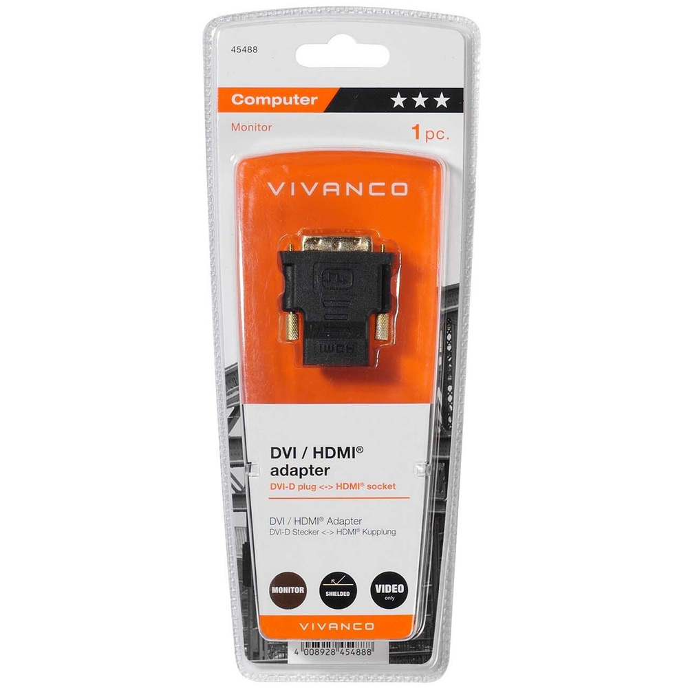 Разветвитель для компьютера Vivanco DVI-D папа/HDMI мама (45488 ...