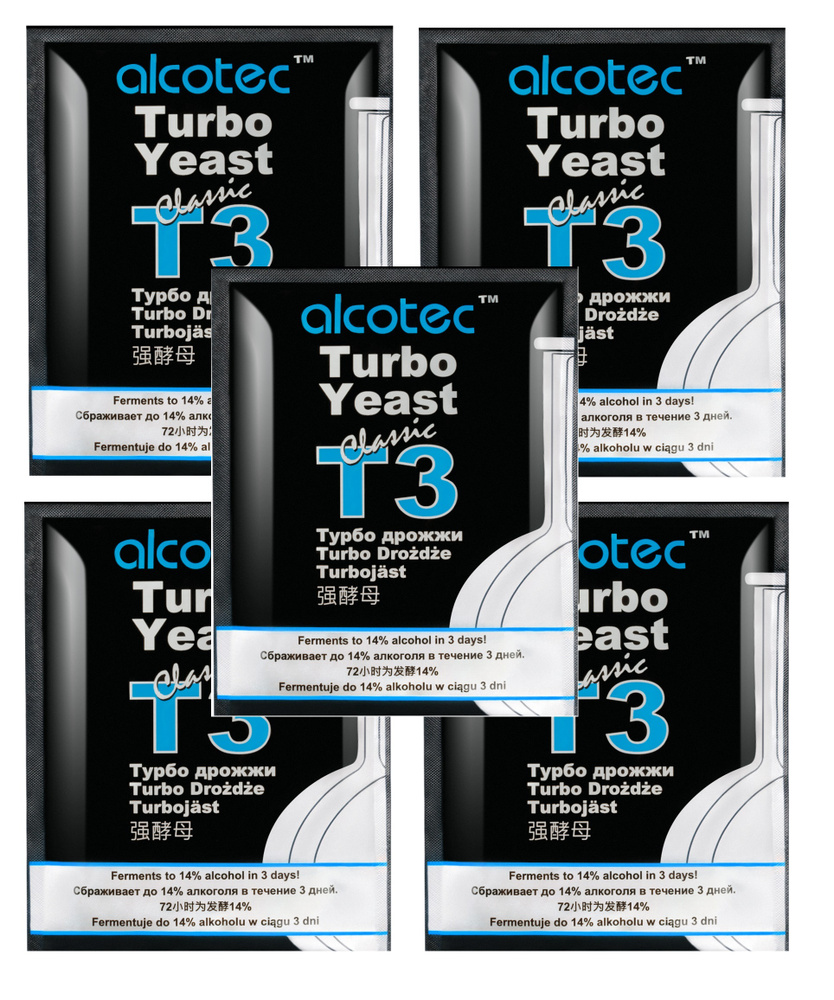 Дрожжи спиртовые ALCOTEC T3 Turbo , 5 пачек - купить с доставкой по выгодным ценам в интернет ...