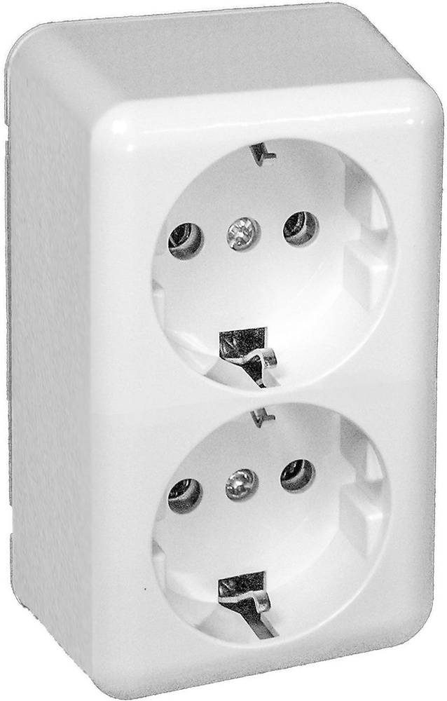 Розетка "Color", сдвоенная (2P+E, 16А, 250В) для открытой проводки ...