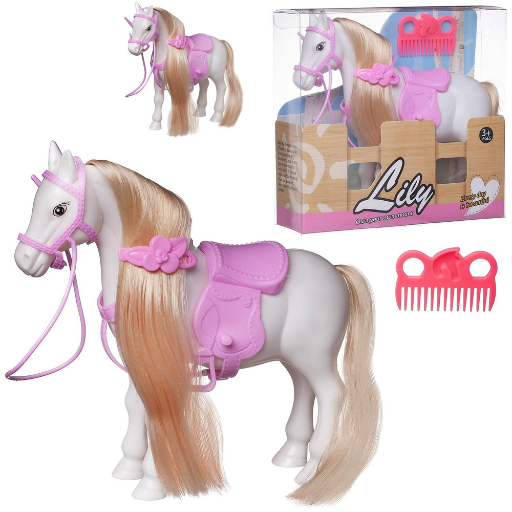 Фигурка Junfa Лошадка белая с розовой амуницией, 16х5х17 - купить с доставкой по выгодным ценам ...