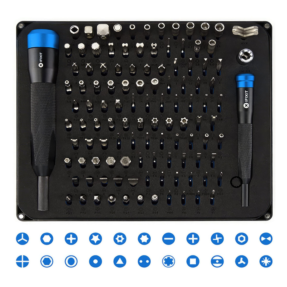 iFixit Manta Driver Kit - Отвертки с набором прецизионных бит, 112 бит ...