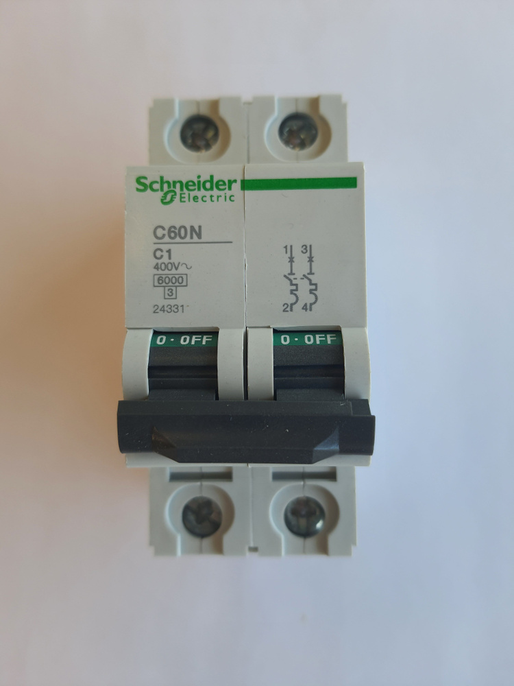 Купить Выключатель автоматический C60N 2П 1A С 24331 Schneider Electric (Merlin Gerin) по низкой ...