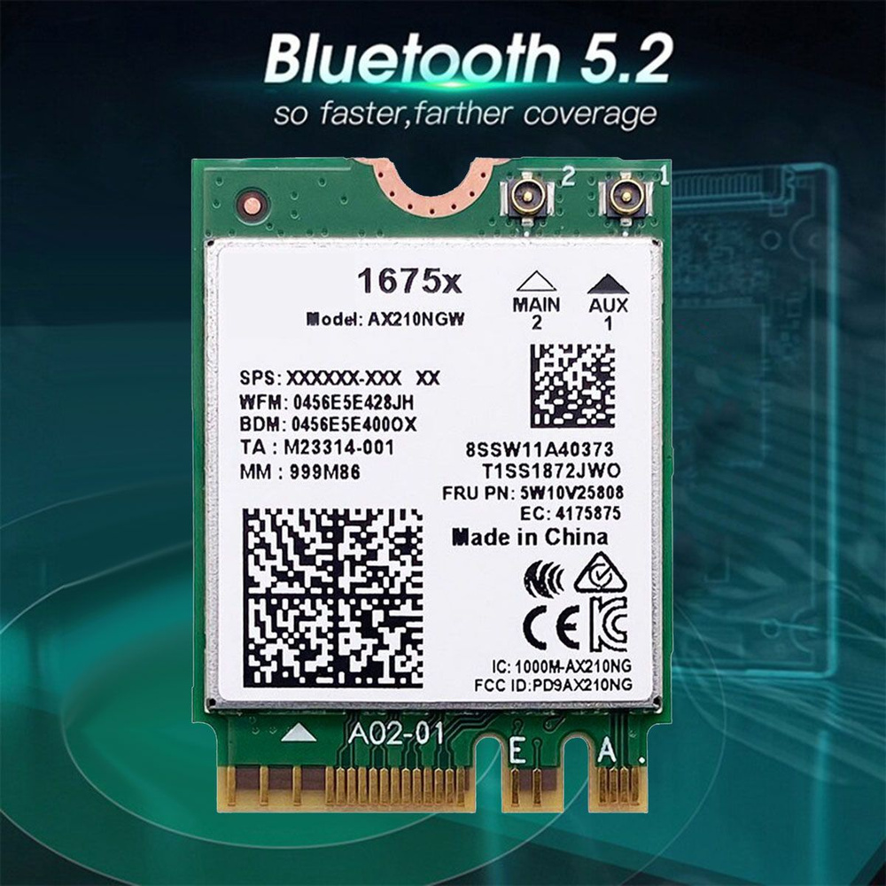 Для Intel 1675X WiFi карта + антенна AX210NGW AX1675X Wi-Fi 6E 802.11AX ...