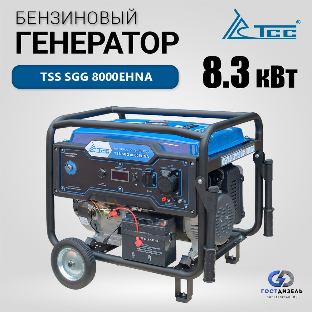 Генератор бензиновый TSS SGG 8000EHNA 8,3 кВт с электростартером - купить по низкой цене в ...