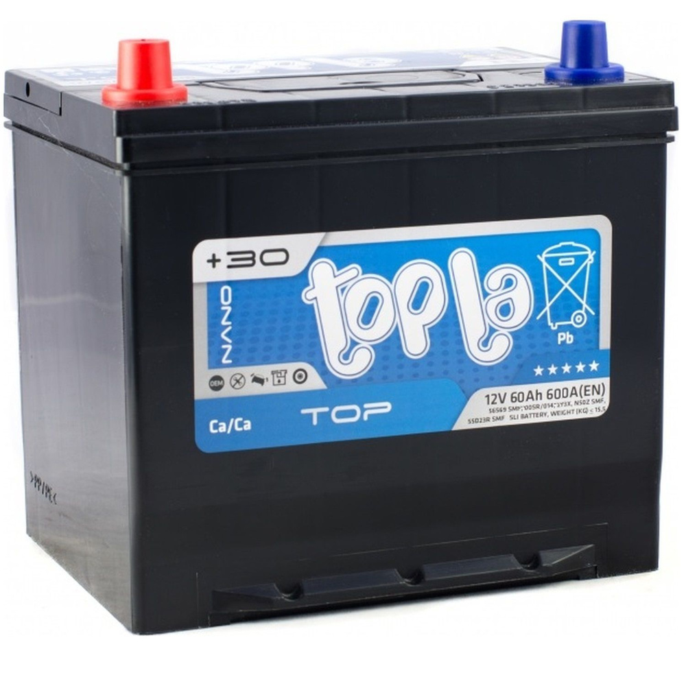 Аккумулятор автомобильный TOPLA Top sealed JIS Asia 60 Ач прямая ...