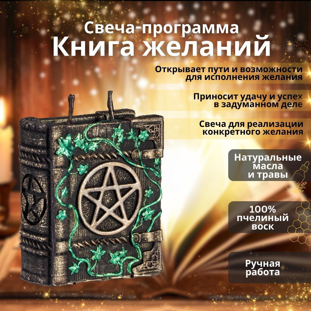 Магические свечи/ Свеча "Книга Желания" - купить с доставкой по ...