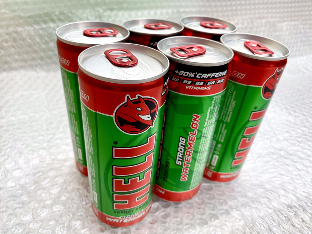 Напиток энергетический HELL STRONG WATERMELON газированный, 0.25л ...