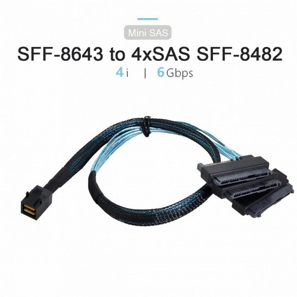 Кабель Mini SAS SFF-8643 до 8482 4 SAS 6 Гбит/с - купить с доставкой по ...