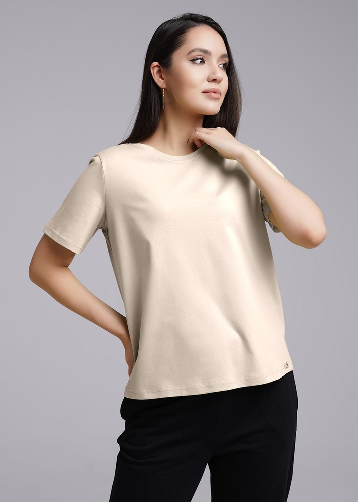 Футболка CLEVER WEAR, размер 52, цвет бежевый, 100% хлопок - купить по ...