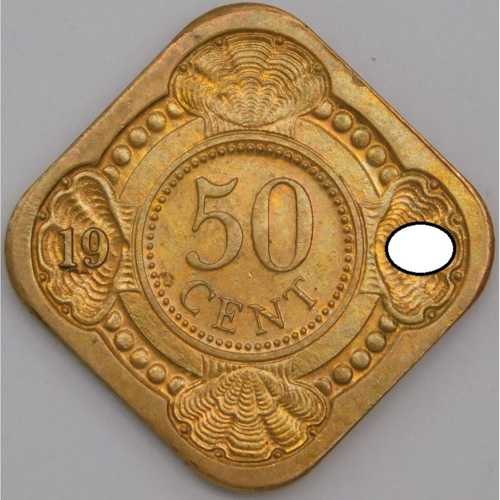 Нидерландские Антильские острова монета 50 центов 1989-1992 КМ36 XF арт. 44725 - купить в ...