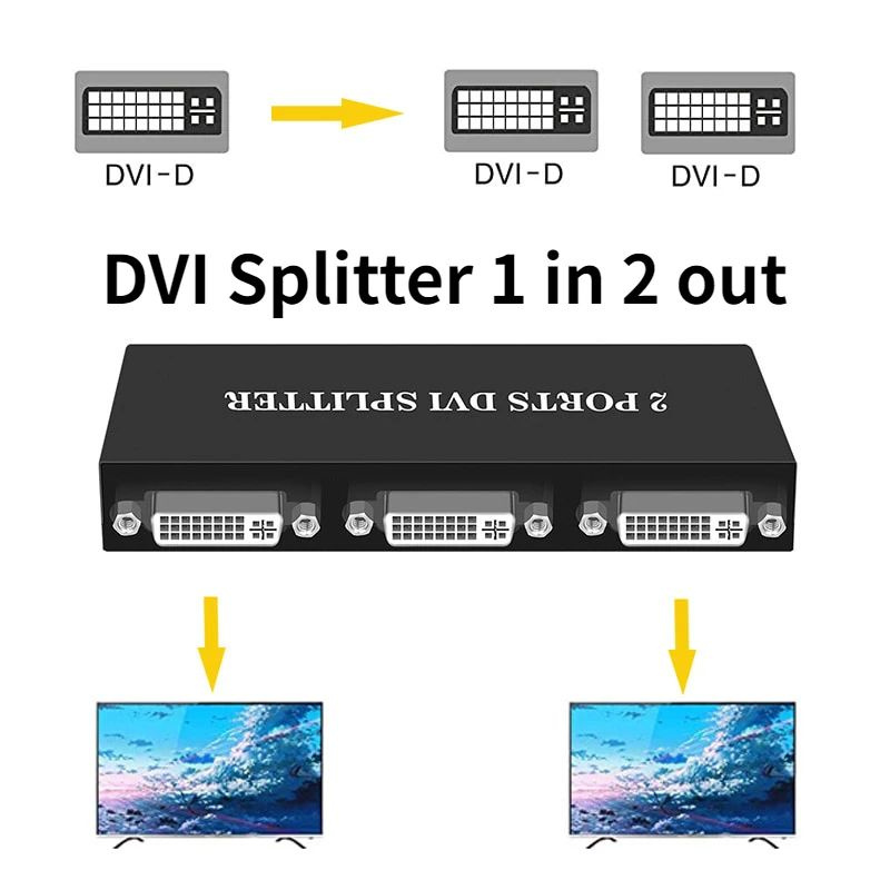 Разветвитель DVI 1X2 1X4 Распределитель DVI-D 1 на 2 выхода 4 выхода ...