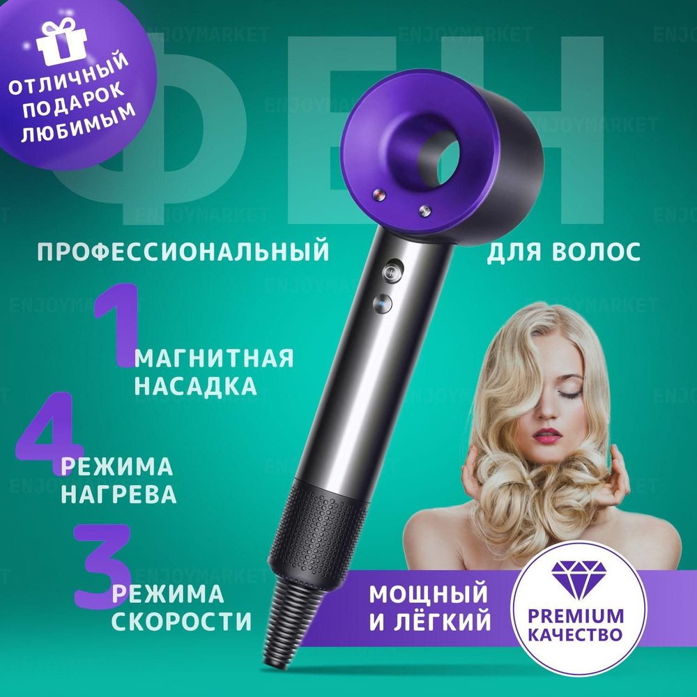 Фен для волос профессиональный / фен для сушки и укладки волос с ...