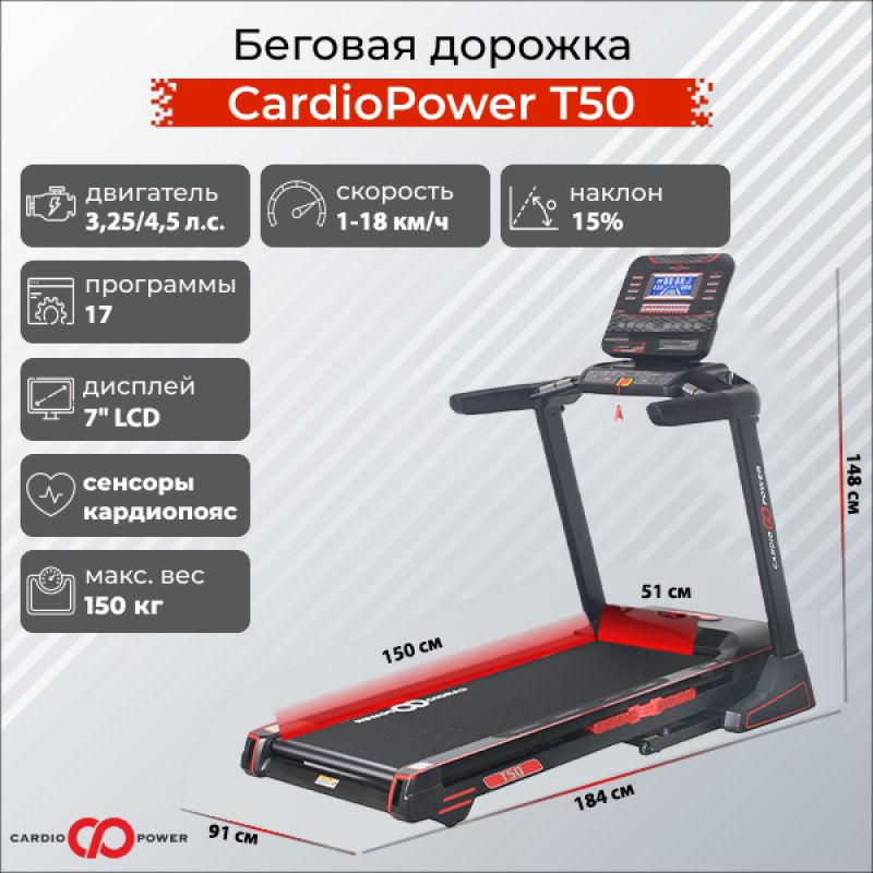 Беговая дорожка CardioPower T50 - купить по доступным ценам в интернет ...