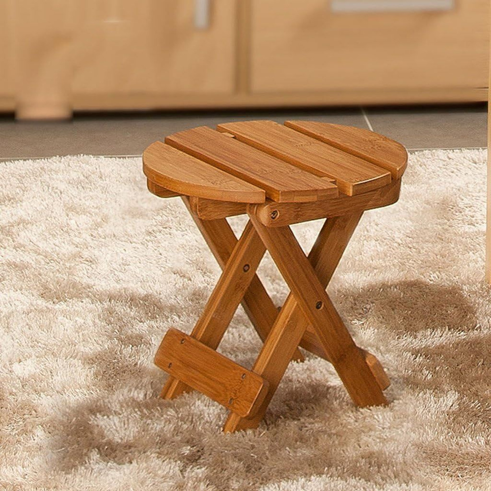 табурет складной бамбук круглый 32см Табуретка для кухни и ванной ...