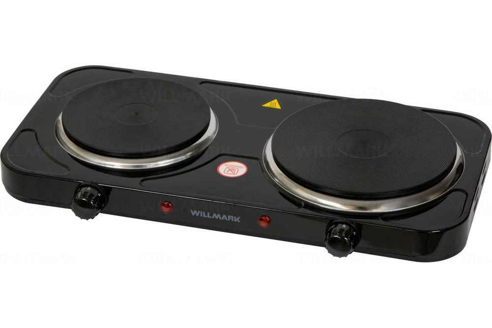 Плитка электр. Willmark HS-215 чёрная, нерж. сталь, 2 конфорки, 2500 Вт, чугунный диск купить на ...