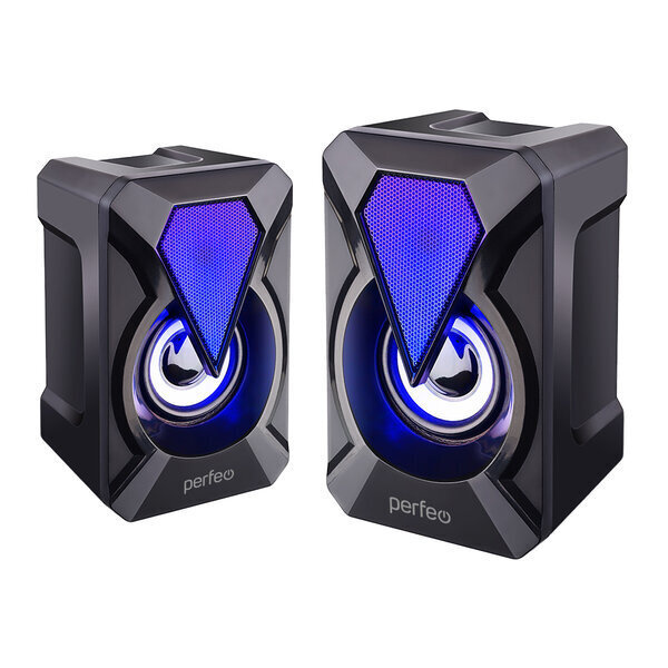 Колонки для компьютера Perfeo, 2.0, мощность 2х3 Вт, USB, LED черный, 2 шт (PF_A4439) купить на ...