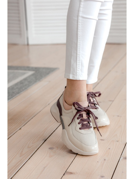 Кроссовки Женский Milana Натуральная кожа, размер 36 6 Лето Шнурки Без каблука Россия купить c ...