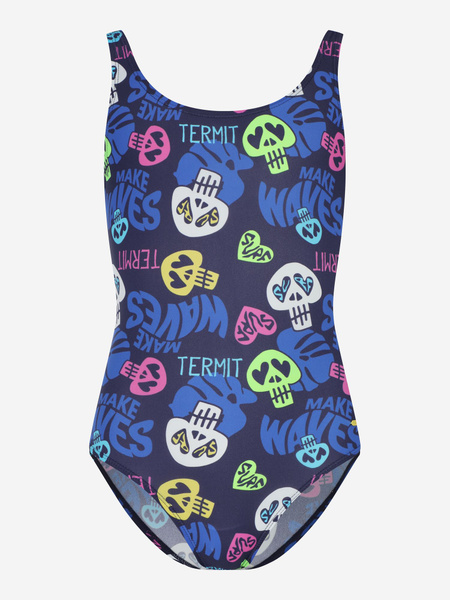 Купальник слитный Девочки Termit синий Спортивный, размер 152 Плавание Вьетнам Без застежки ...