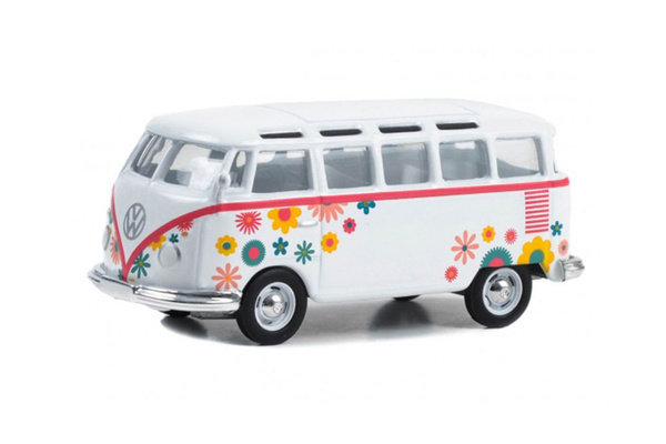Модель коллекционная Vw volkswagen T1 samba bus "flower power" 1973 (длина модели 6-10 см ...