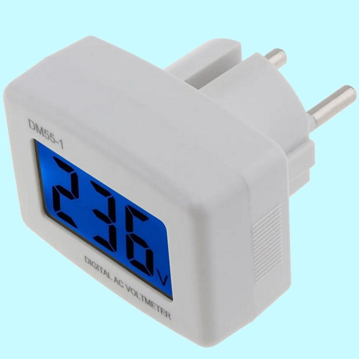 Цифровой вольтметр переменного тока DM55-1 для бытовой сети 220-230В ...