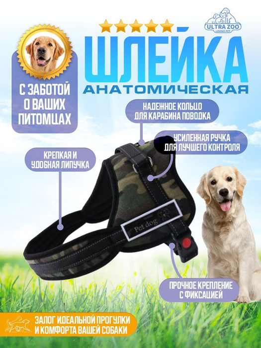Шлейка жилет прогулочная для собак и кошек купить с доставкой по