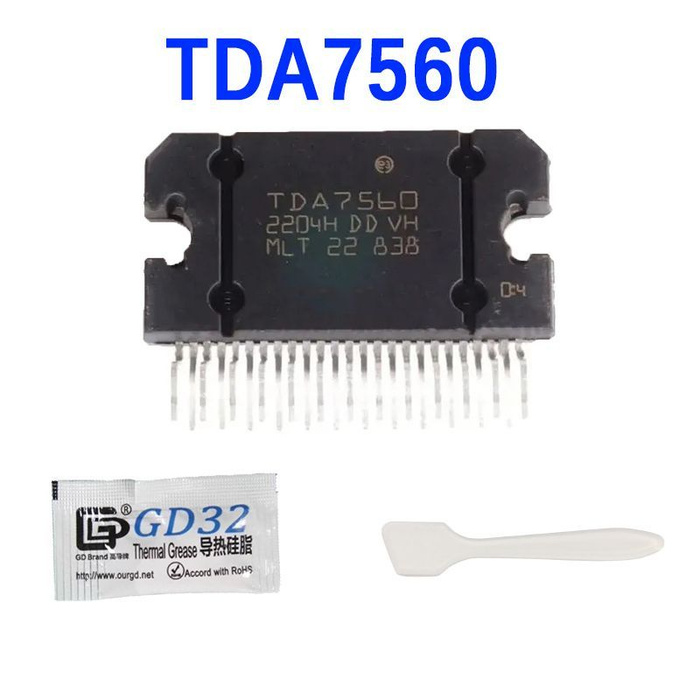 Микросхема автомобильного усилителя TDA7560+термопаста+ лопатка ...