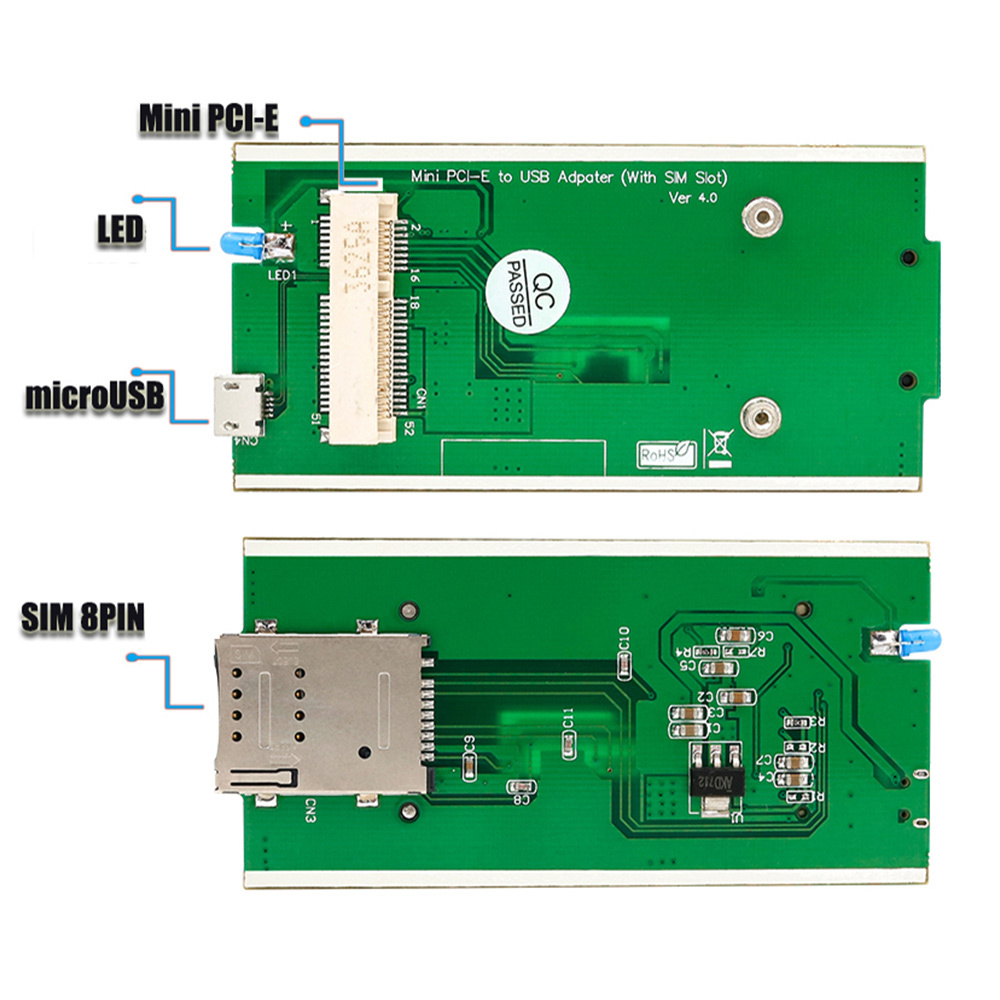 Mini PCI-E PCI-Express - USB адаптер со слотом для SIM-карты для WWAN ...
