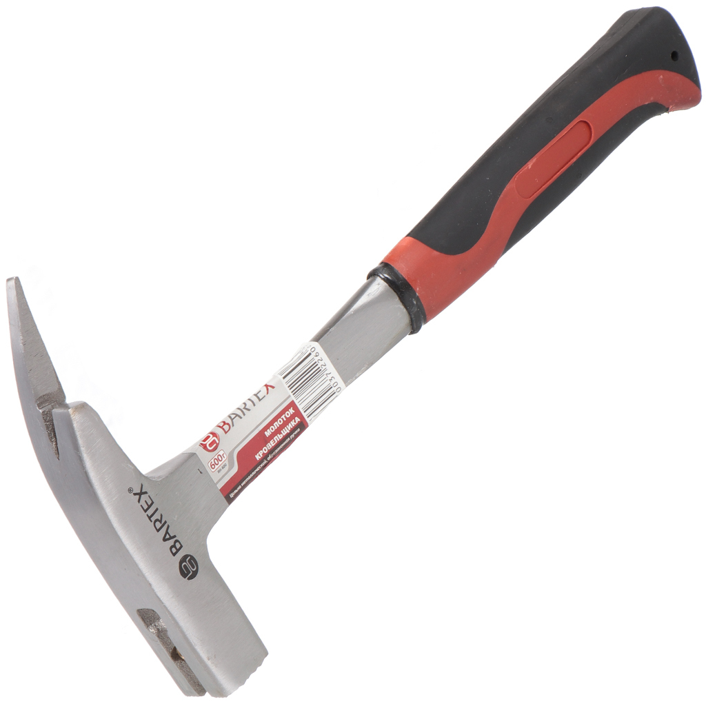 Молоток кровельщика цельнометаллический, 0.6 кг, рукоятка двухкомпонентная, обрезиненная, Bartex ...