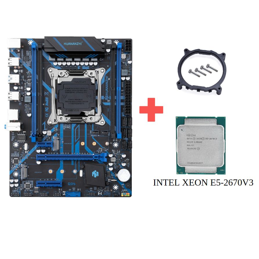 Материнская плата с процессором HUANANZHI X99-QD4, Xeon E5-2670v3 ...