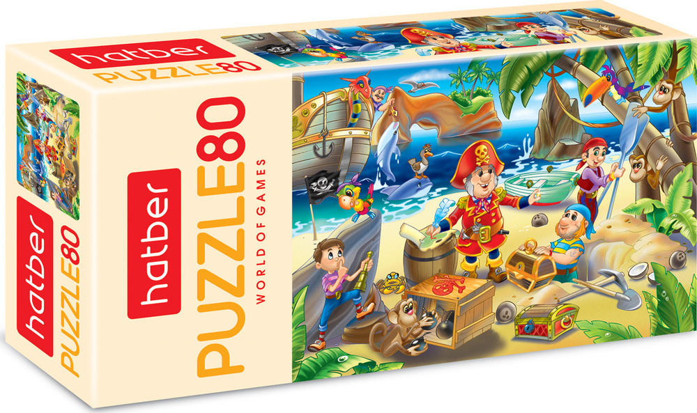 Пазл Hatber "Остров сокровищ" 80 элементов, формат А5 - купить с доставкой по выгодным ценам в ...