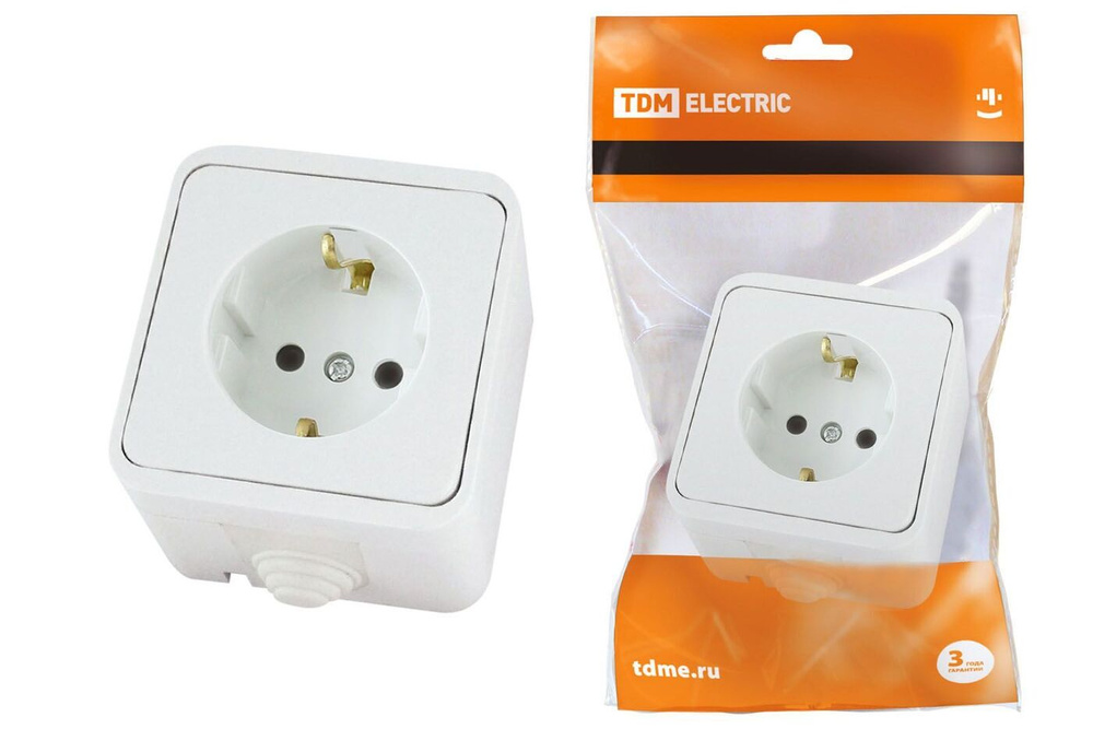 Розетка TDM Electric Орель 2П+З OУ IP44 16А (Белая) (SQ1802-0005) купить на OZON по низкой цене ...