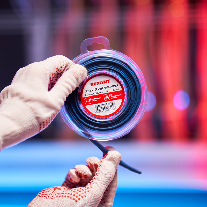Термоусадка для проводов термоусадочная трубка REXANT 5.0/2.5 мм для проводов 2.44 м - купить с ...