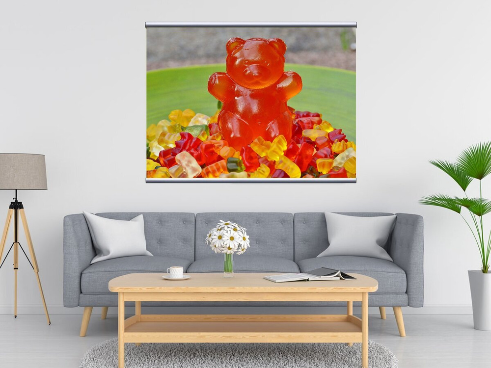 Картина на холсте "Мармеладный мишка, гигантский мармеладный медведь ...