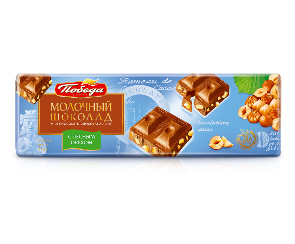 Шоколад Победа вкуса молочный с орехом, 250г - купить с доставкой по ...