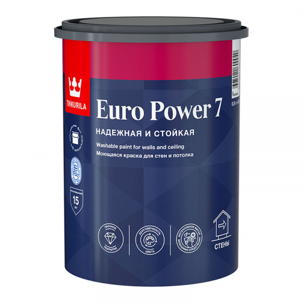 TIKKURILA EURO POWER 7 / Тиккурила Евро Пауэр 7 краска моющаяся для ...