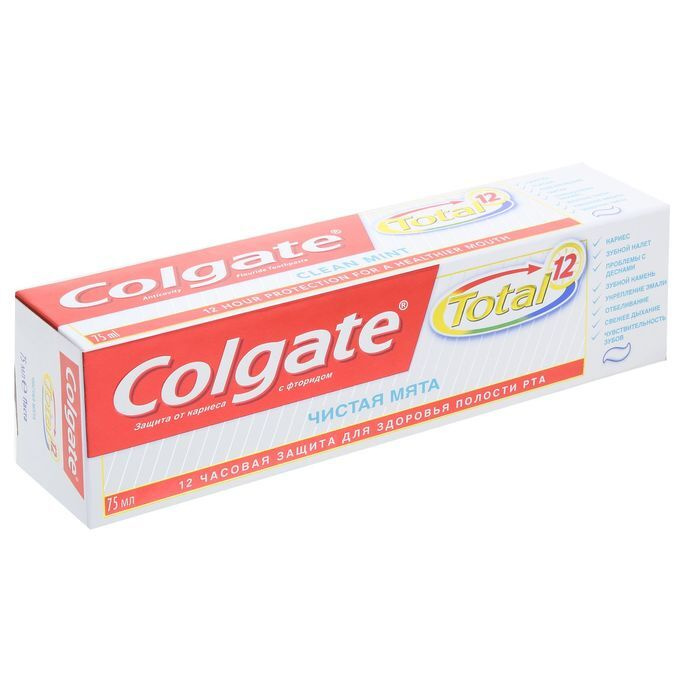 Зубная паста Colgate Total 12 Чистая мята, 75 мл - купить с доставкой по выгодным ценам в ...