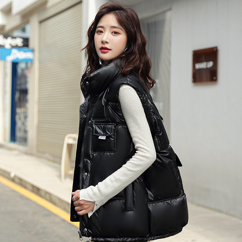 Жилет Женский MOOCIE черный Хлопок, размер 48 Аппликация свободный костюмный Без застежки ...