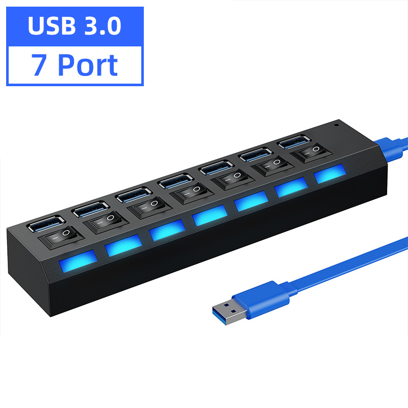 USB 3 0 HUB Multi USB Splitter 3.0 Hab Адаптер питания Несколько расширителей 2.0 4/7 портов ...