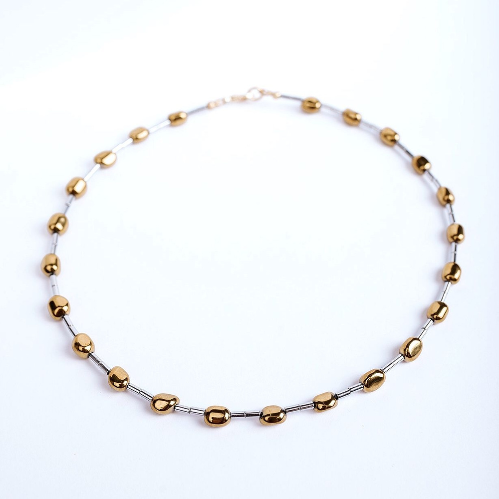 Чокер на шею женский серебристо-золотой - купить с доставкой по ...