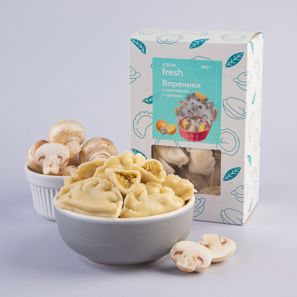 Вареники с картофелем и грибами замороженные 500 г, Ozon fresh купить на OZON по низкой цене ...