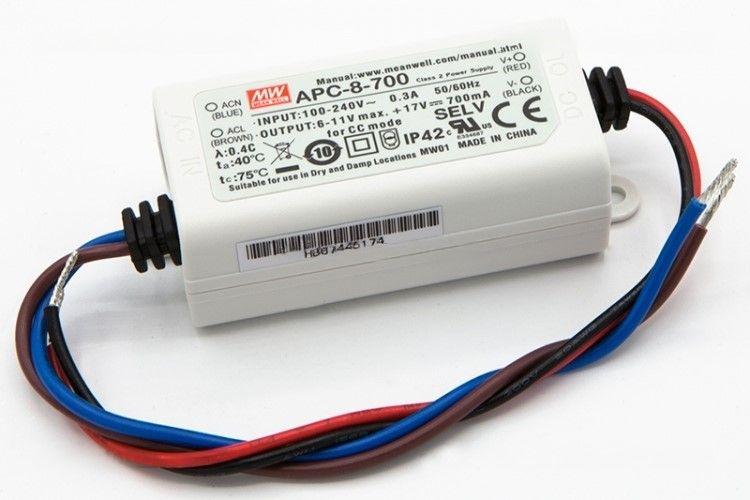 APC-8-700, AC/DC LED, 6-11В,0.7А,7.7Вт,IP42 блок питания для ...