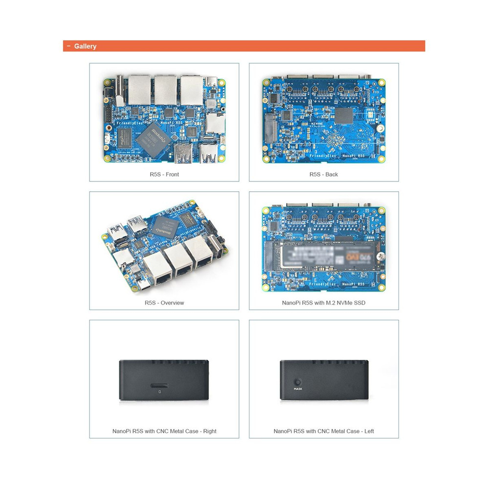 Совместим с макетной платой NanoPi R5S 2 ГБ + металлический корпус 8G ...