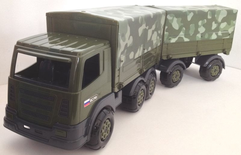 Игрушка военная машина автопоезд фура с тентованным прицепом - 71 см ...