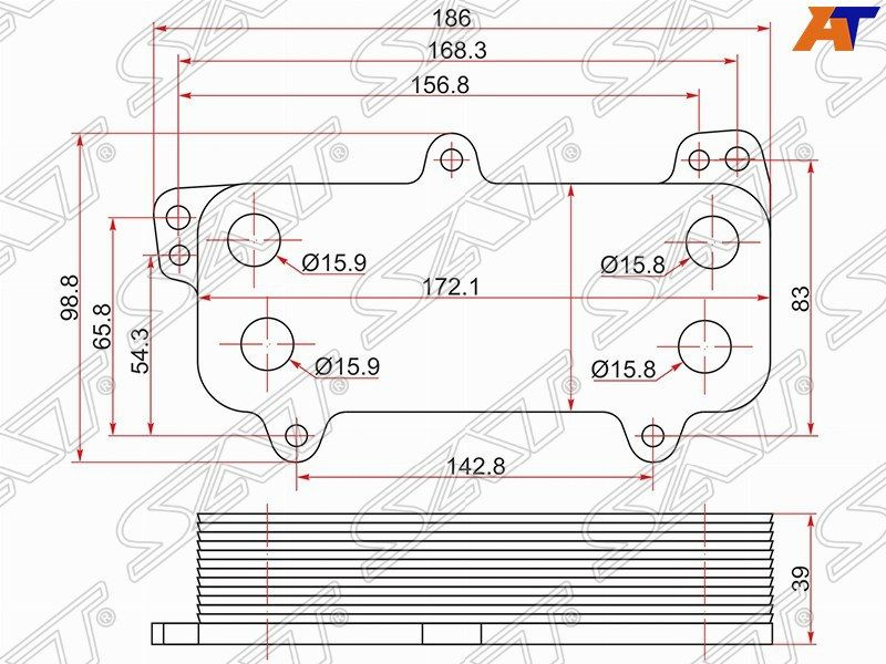 Радиатор масляный для Фольксваген Мультивен Т5 2003-2010, Volkswagen ...
