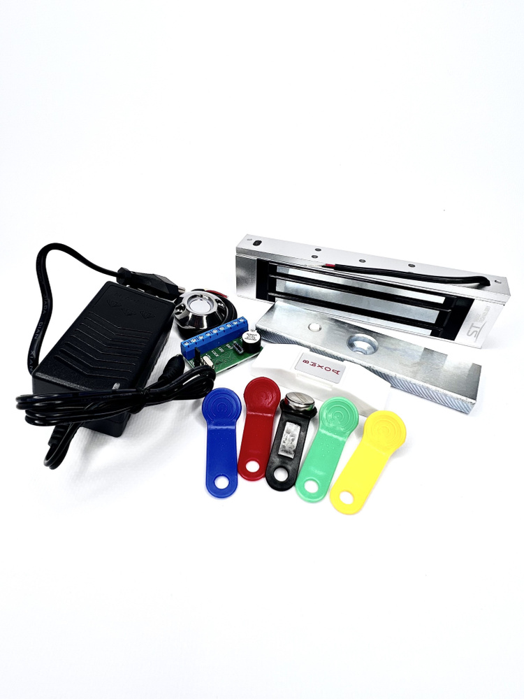 Электромагнитный замок на дверь с ключами TouchMemory для офиса и калитки 180 кг, комплект СКУД ...