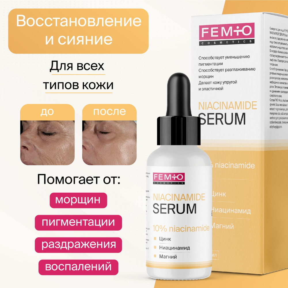 Сыворотка с ниацинамидом и цинком от прыщей для проблемной кожи ...