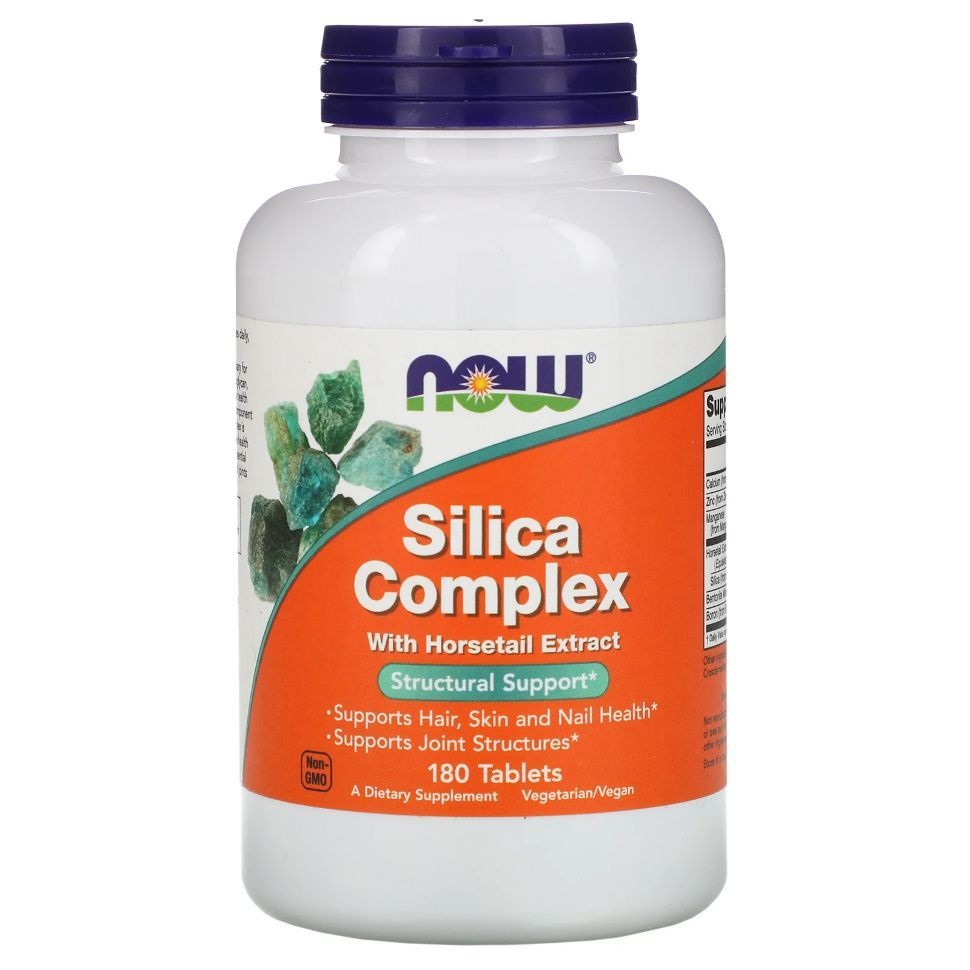 NOW Силика комплекс 180таб (SILICA COMPLEX 180 TABS). Кремниевый ...