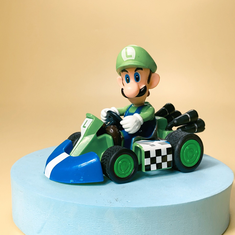 Фигурка Марио карт Луиджи / Mario Kart pull back force (15см, пакет ...