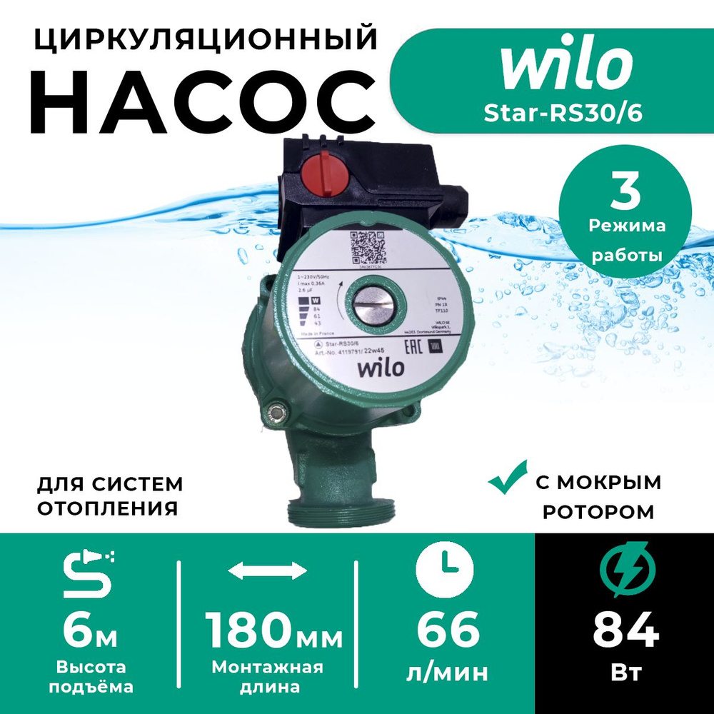 Циркуляционный насос wilo Star-RS 30/6-(RUS) - купить по выгодной цене ...